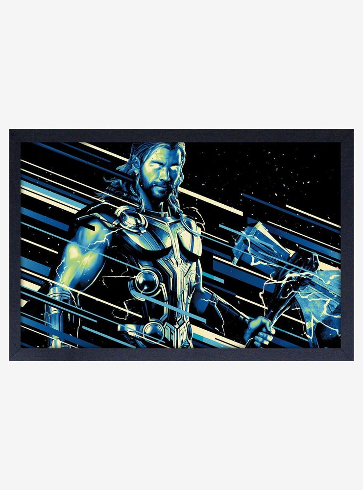 Thor Marvel Thor Love And Thunder Cosmic Thor Framed Wood Poster | Mall ...