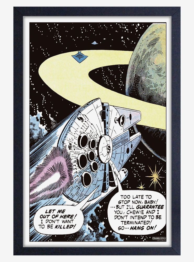 Boxlunch Star Wars Comic Millenium Falcon Framed Wood Poster | Hamilton ...