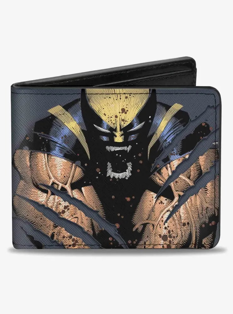 Boxlunch Marvel X-Men Wolverine Clawing Pose Splatter Bifold Wallet ...