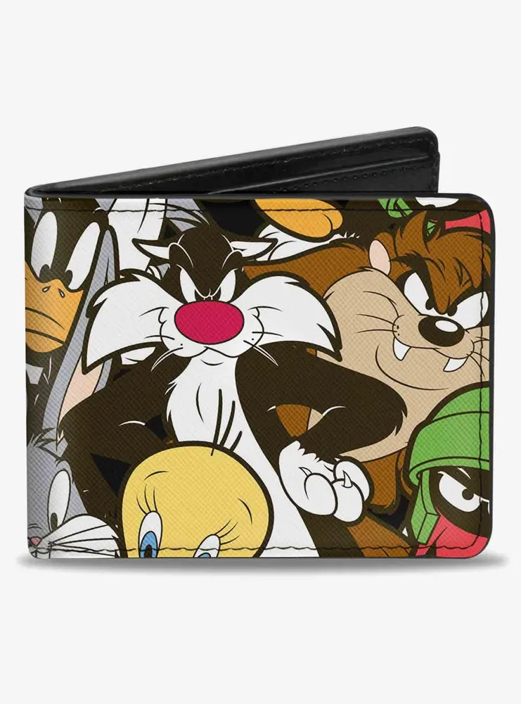 Boxlunch Looney Tunes 6 Character Stacked Collage Bifold Wallet | Mall ...