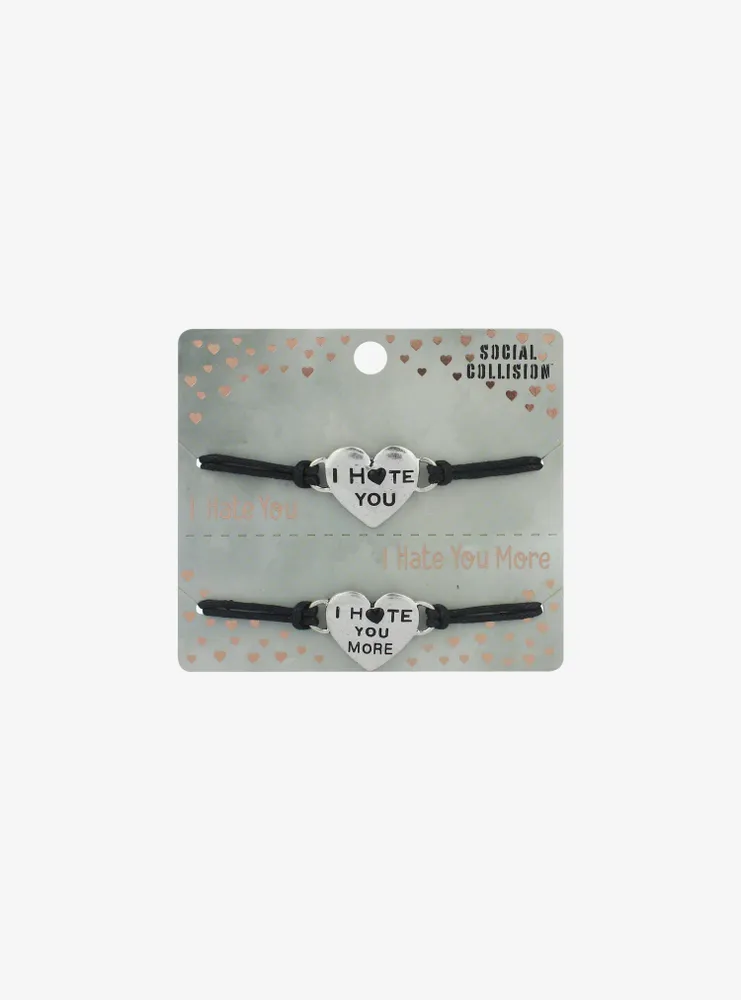 Hot Topic Social Collision Hate You Heart Best Friend Cord Bracelet Set ...