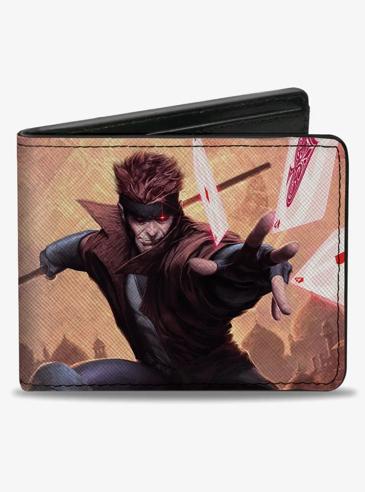 Boxlunch Marvel X-Men Gambit Action Cards Pose Tans Bifold Wallet ...