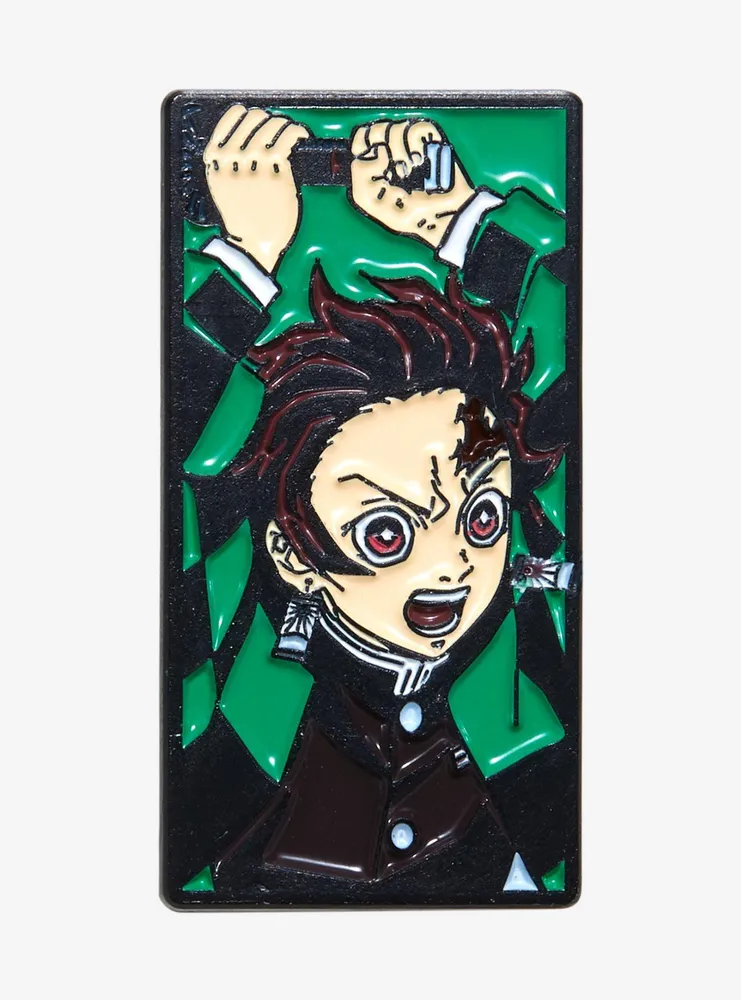 Demon Slayer: Kimetsu no Yaiba Tanjiro Rectangle Frame Enamel Pin ...