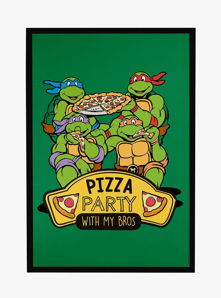 Teenage Mutant Ninja Turtles Pizza Party Framed Poster at Mall of ...