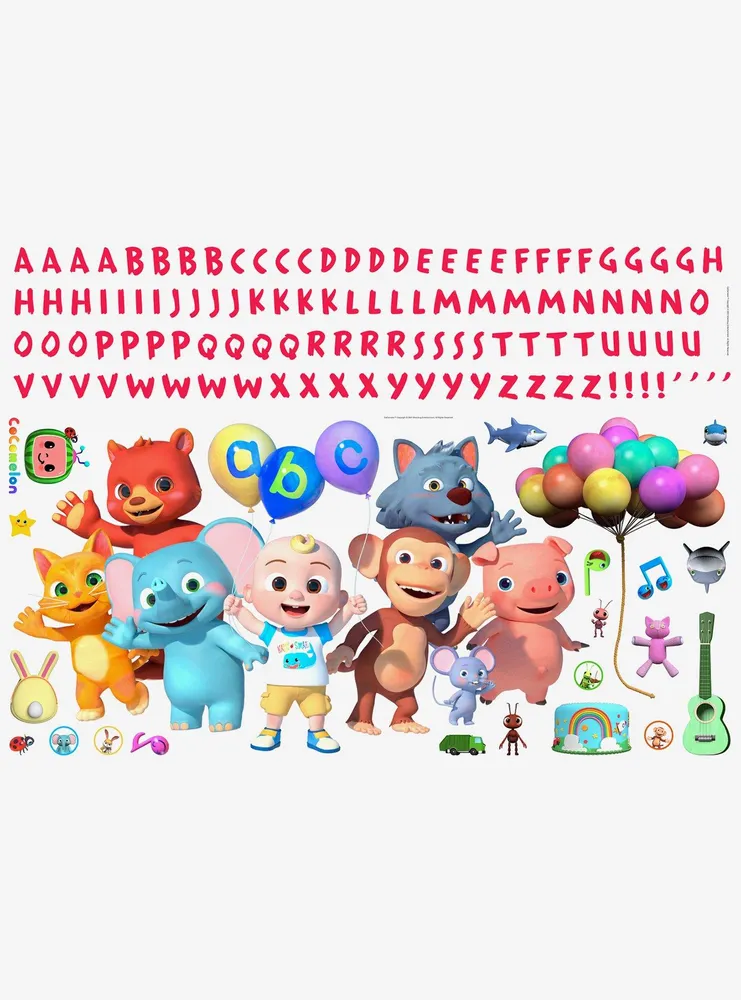 Boxlunch Cocomelon Peel And Stick Giant Wall Decals With Alphabet ...