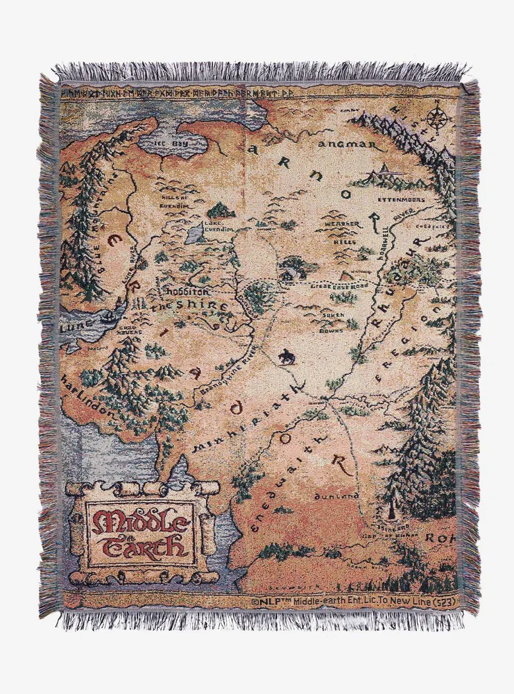 The Lord of the Rings Middle-Earth Map Tapestry Throw - BoxLunch ...