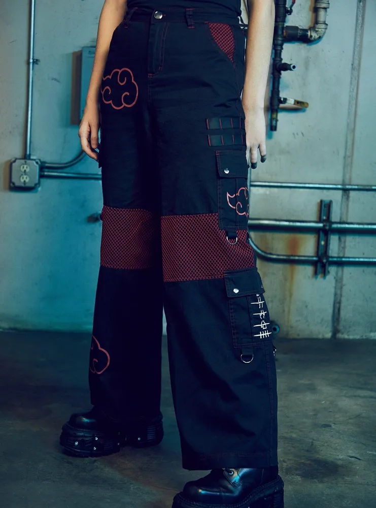 Hot Topic Naruto Shippuden Akatsuki Mesh Wide Leg Cargo Pants | Mall of ...