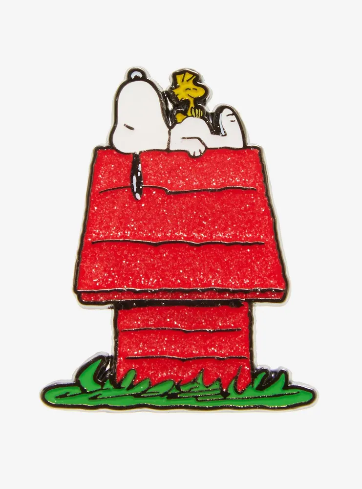 Hot Topic Loungefly Peanuts Snoopy Doghouse Glitter Enamel Pin ...