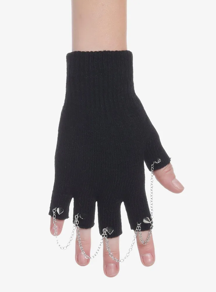 Hot Topic Stud Chain Fingerless Gloves | Hamilton Place