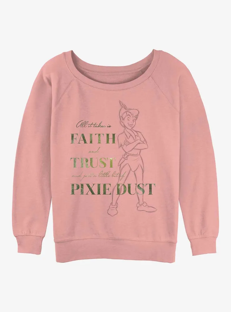 Boxlunch Disney100 Peter Pan Faith Trust Pixie Dust Womens Slouchy ...