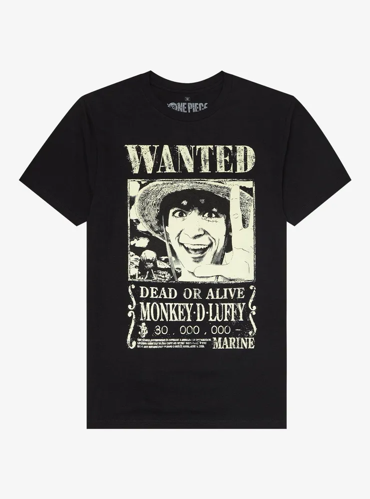 Hot Topic One Piece Luffy Live Action Wanted Poster T-Shirt | Hamilton ...