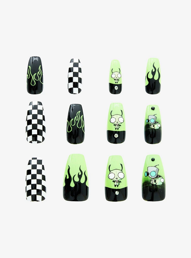 Hot Topic Invader Zim GIR Flame Faux Nail Set | Hamilton Place