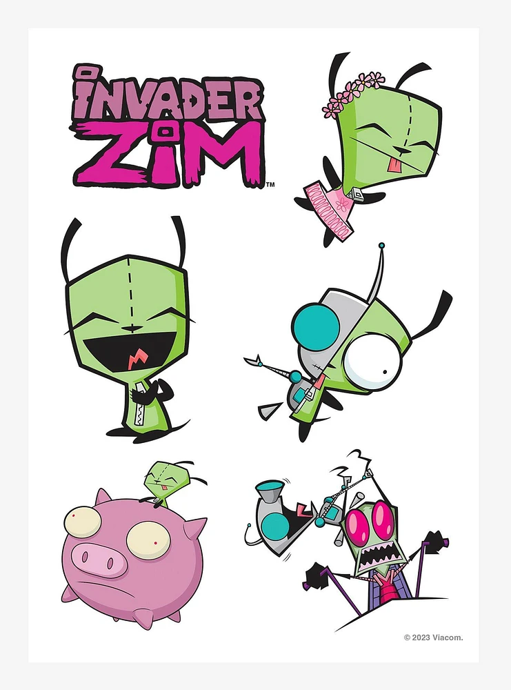 Hot Topic Invader Zim Gir Being Gir Sticker Sheet Hamilton Place