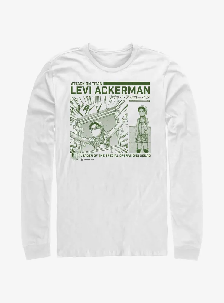 Attack On Titan Special Operations Squad Levi Ackerman Long-Sleeve T ...