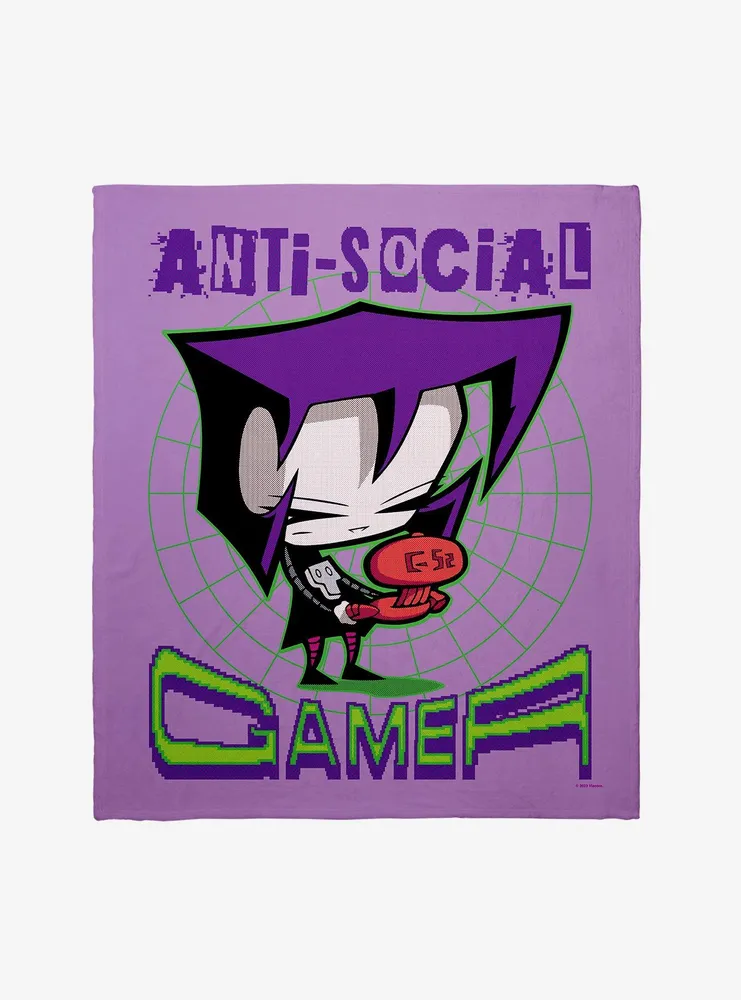Boxlunch Invader Zim Gaz Anti-Social Gamer Throw Blanket | CoolSprings ...