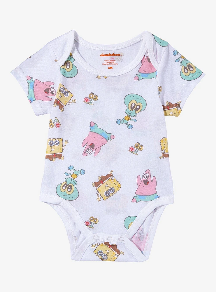 TV SpongeBob SquarePants Chibi Characters Allover Print Infant One ...