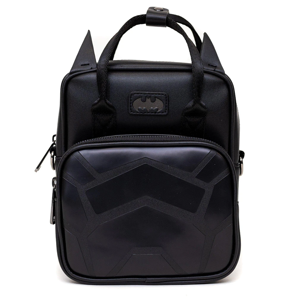 Boxlunch DC Comics Batman Embossed Armor Texture Black Crossbody Bag ...