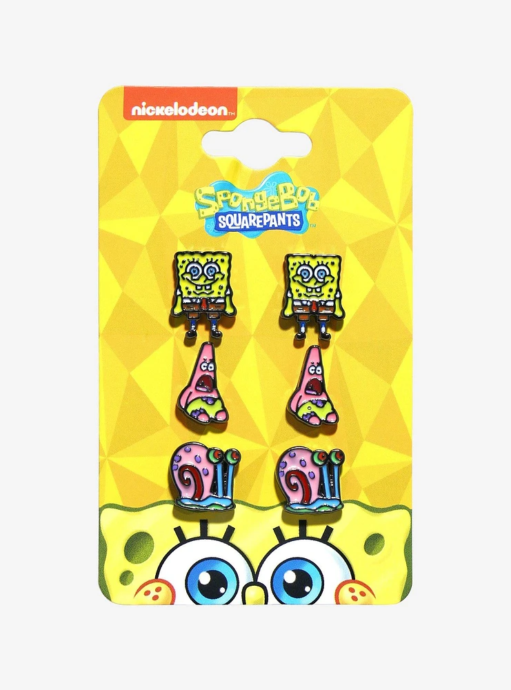 Hot Topic SpongeBob SquarePants Characters Stud Earring Set | Mall of ...