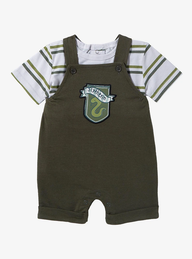 Boxlunch Harry Potter Slytherin Crest Infant Overall Set - BoxLunch ...