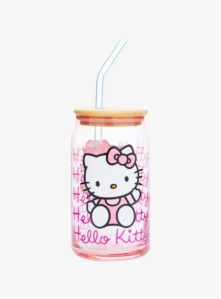 Hot Topic Hello Kitty Pink Glass Cup | Liberty Center