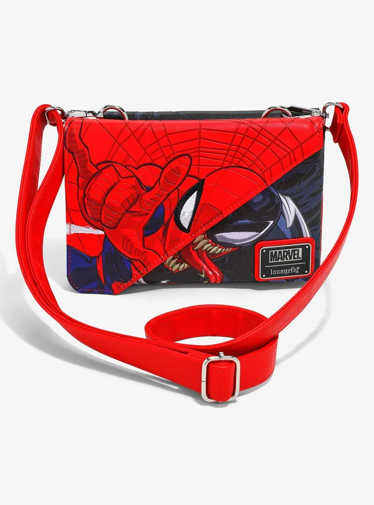 Boxlunch Loungefly Marvel Spider-Man Venom Split Crossbody Bag ...