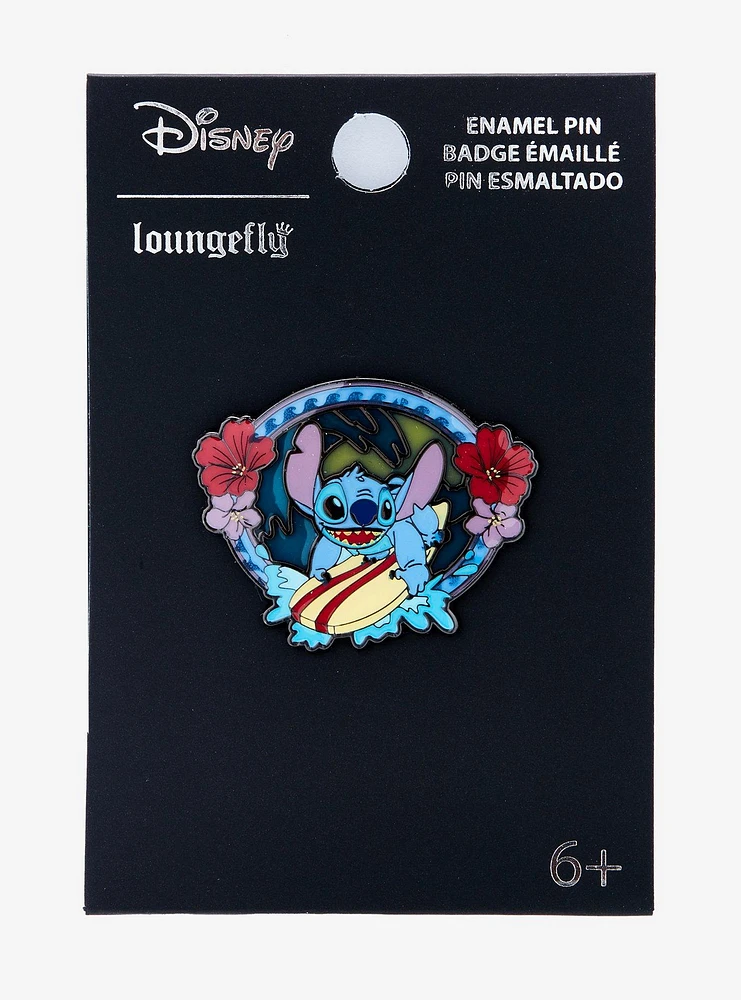 Hot Topic Loungefly Disney Stitch Surfing Enamel Pin | Hamilton Place