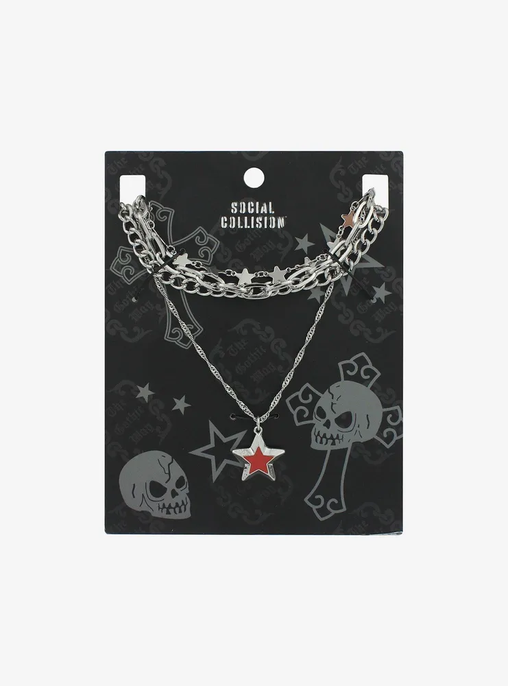 Hot Topic Social Collision Star Chain Necklace Set | CoolSprings Galleria
