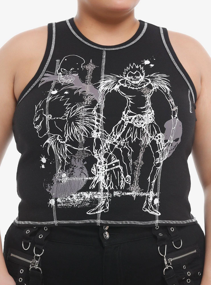 Hot Topic Death Note Ryuk Outline Ribbed Girls Crop Tank Top Plus ...