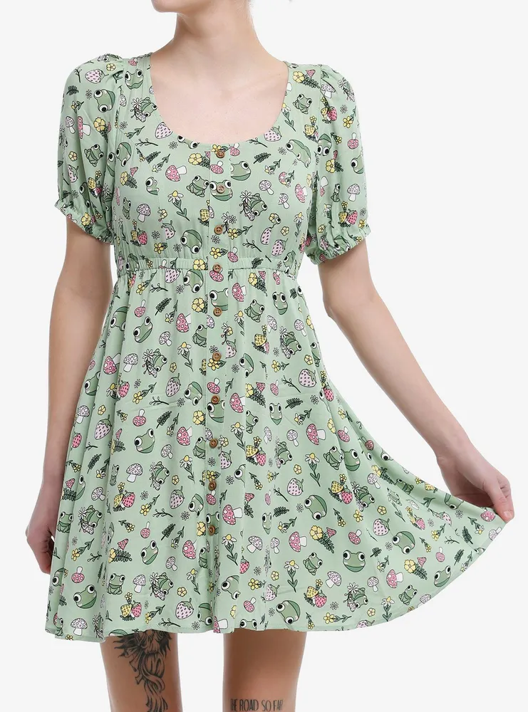 THORN&FABLE Thorn & Fable Frog Mushroom Babydoll Dress | Hamilton Place