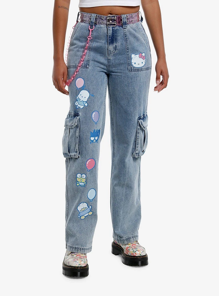 Hot Topic Hello Kitty And Friends Balloon Denim Cargo Pants | Hamilton ...