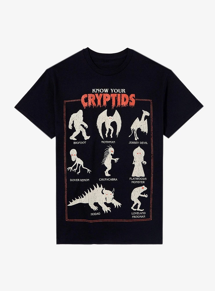 Hot Topic Know Your Cryptids Chart T-Shirt | Hamilton Place