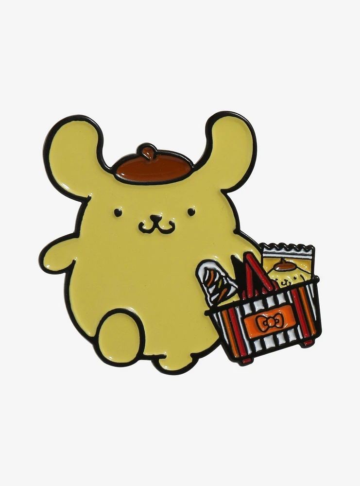 Pompompurin Sanrio Kawaii Mart Pompompurin Shopping Basket Enamel Pin ...