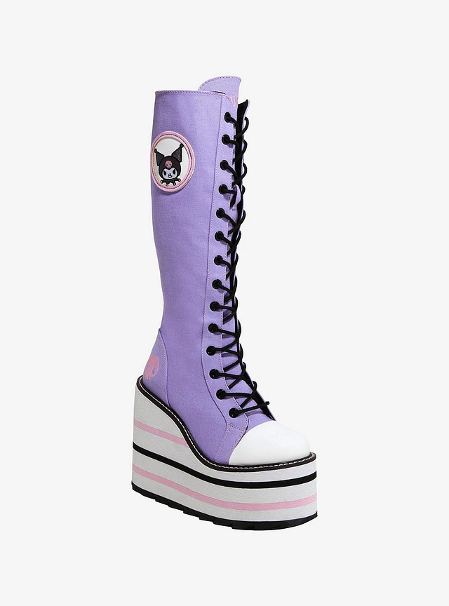 Hot Topic Kuromi X YRU Black & Purple Detention Platform Boots at ...