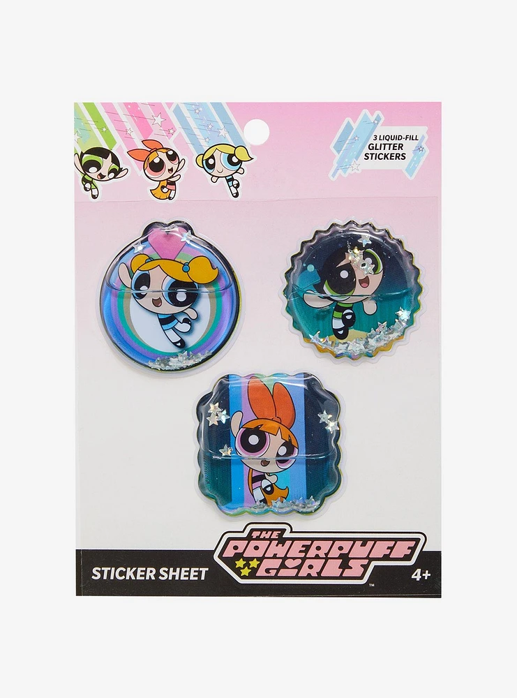 The Powerpuff Girls Trio Liquid Filled Glitter Sticker Sheet | Liberty ...