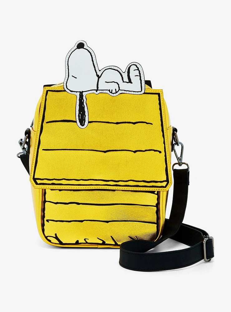 Hot Topic Loungefly Peanuts 75th Anniversary Snoopy House Crossbody Bag ...