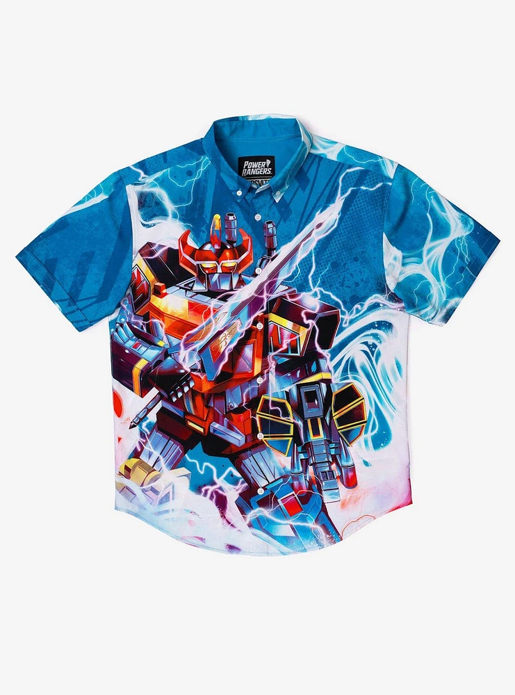 Hot Topic RSVLTS Mighty Morphin' Power Rangers "Megazord" Button-Up ...