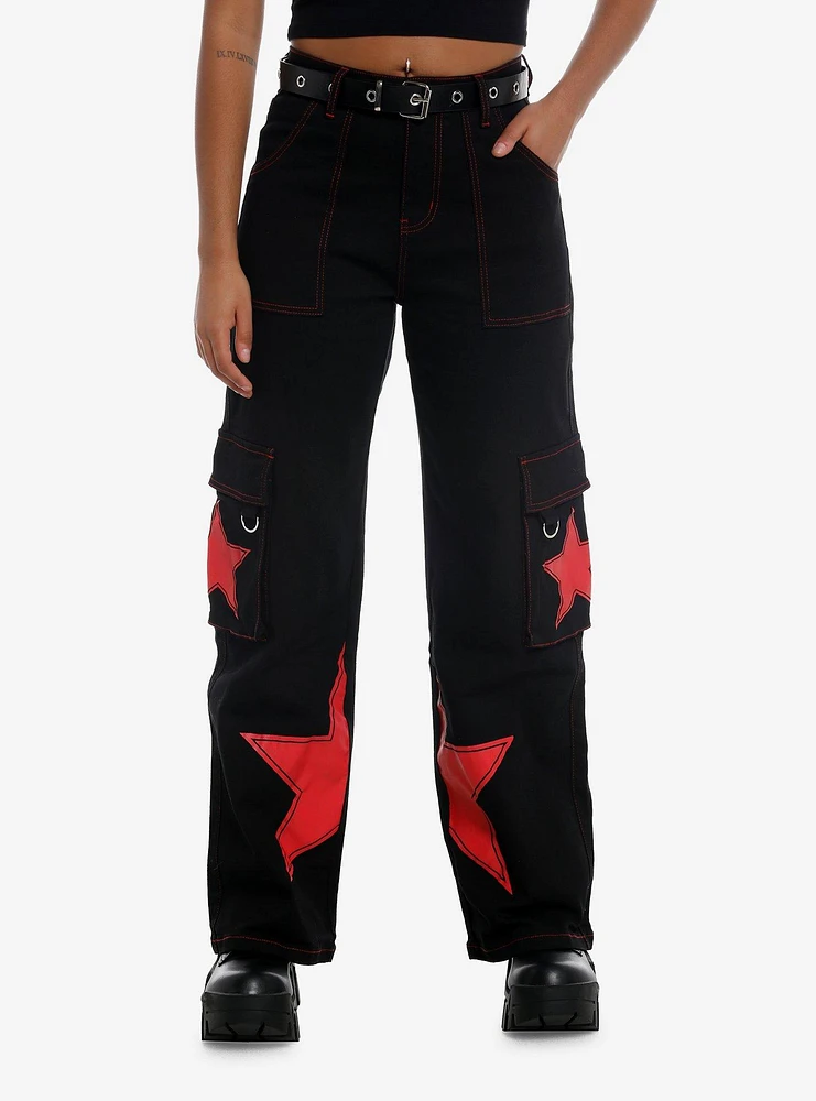 Hot Topic Red Star Grommet Cargo Pants | Hamilton Place
