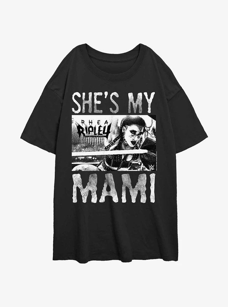 Boxlunch WWE Rhea Ripley She's My Mami Womens Oversized T-Shirt ...