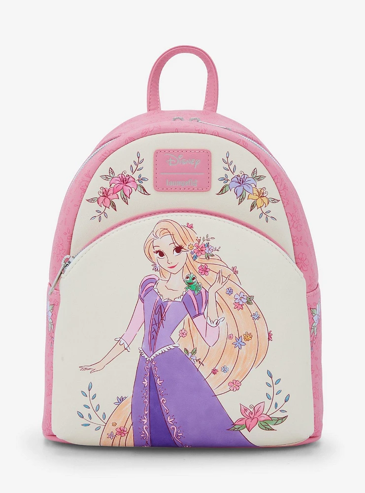 Hot Topic Loungefly Disney Tangled Rapunzel Flowers Mini Backpack ...