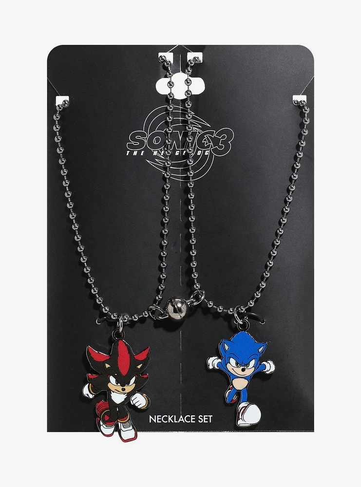 Hot Topic Sonic The Hedgehog 3 Sonic & Shadow Best Friend Necklace Set ...