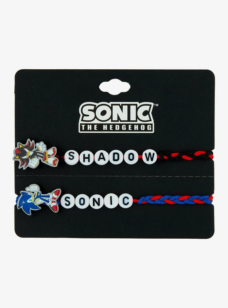 Hot Topic Sonic The Hedgehog Sonic & Shadow Cord Best Friend Bracelet ...