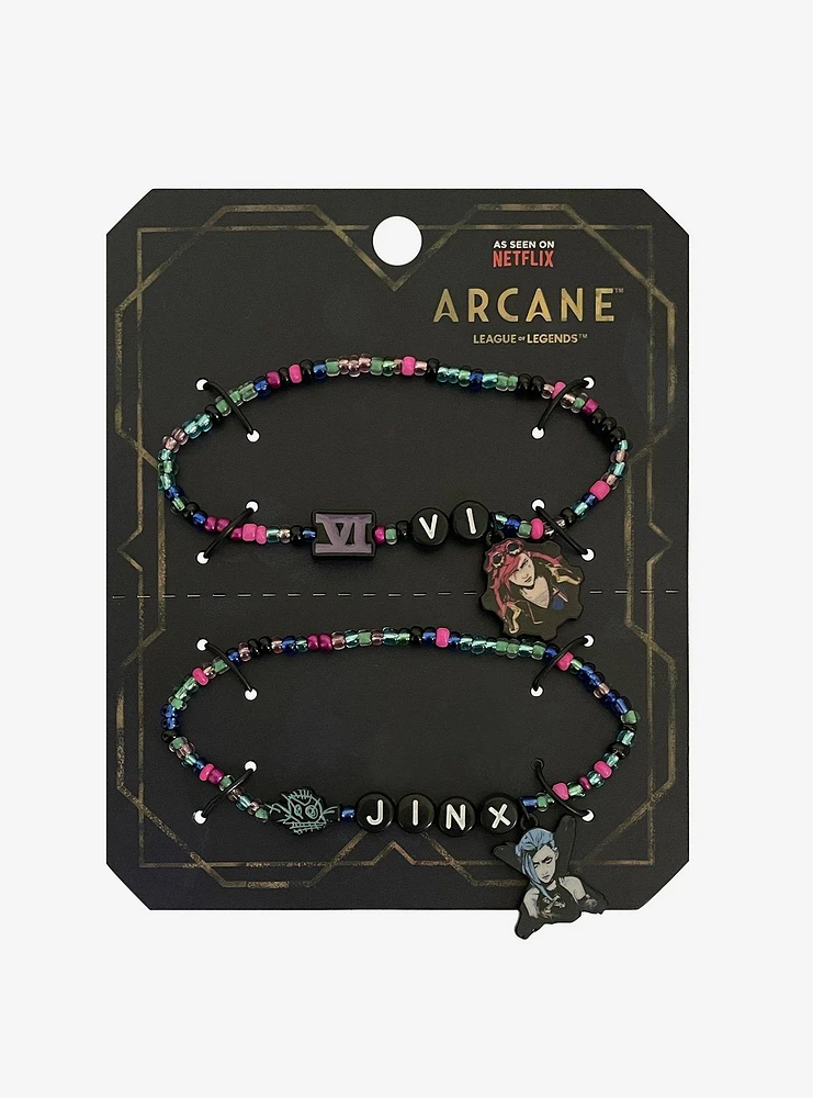 Hot Topic Arcane Vi & Jinx Best Friend Bead Bracelet Set | Shop Midtown