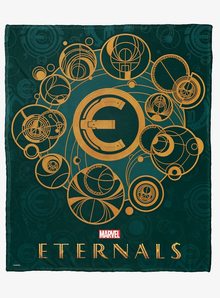 Eternals Marvel The Eternals Golden Emblem Silk Touch Throw Blanket at ...