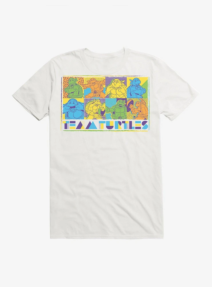 Teenage Mutant Ninja Turtles Team Group Poses Comic White T-Shirt ...