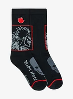 Hot Topic Death Note Ryuk Apple Glow-In-The-Dark Crew Socks | Mall of ...