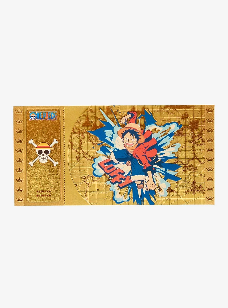 Hot Topic Cartoon Kingdom One Piece Luffy Collectible Golden Ticket ...