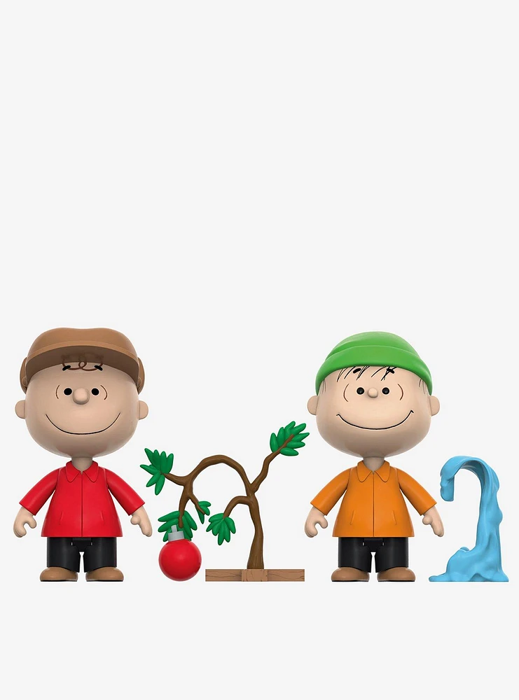 Peanuts Super7 ReAction Peanuts Charlie Brown & Linus Holiday Figure ...