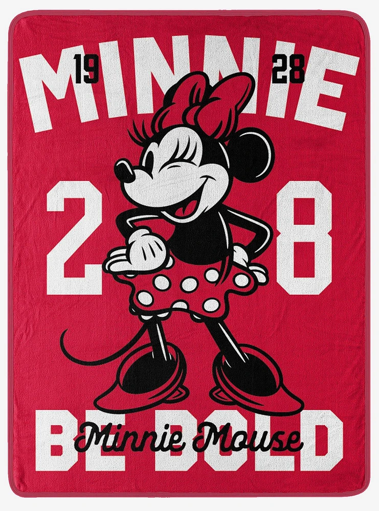 Minnie Mouse Disney Minnie Mouse Varsity Girl Micro Raschel Throw ...