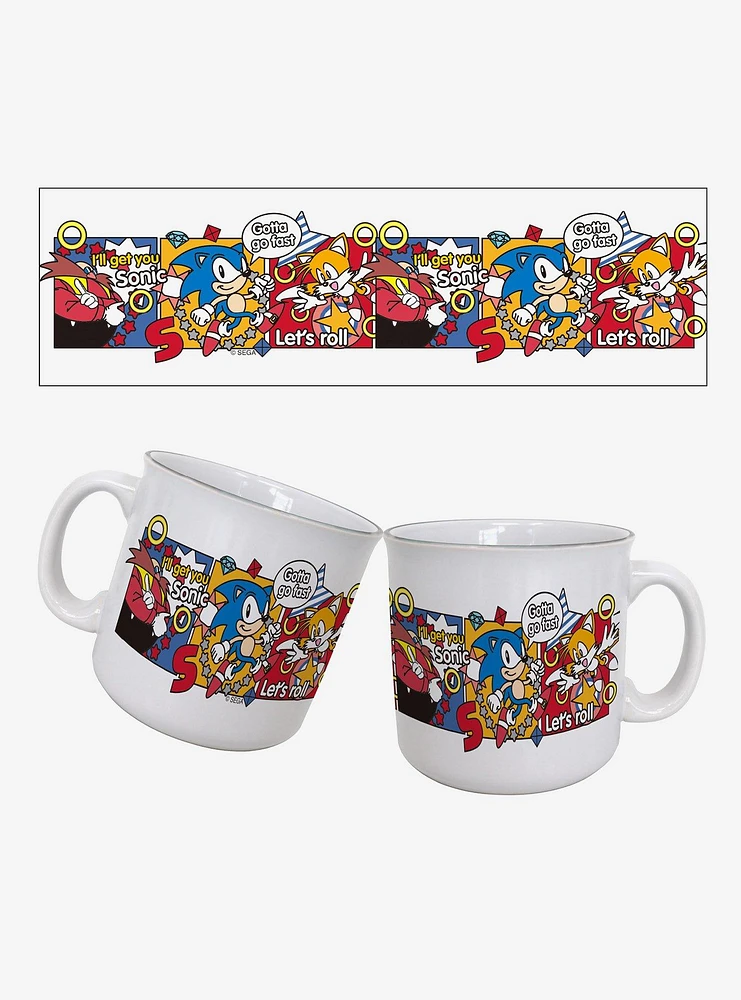 Hot Topic Sonic The Hedgehog 3 Panel Eggman Sonic 20oz Camper Mug ...