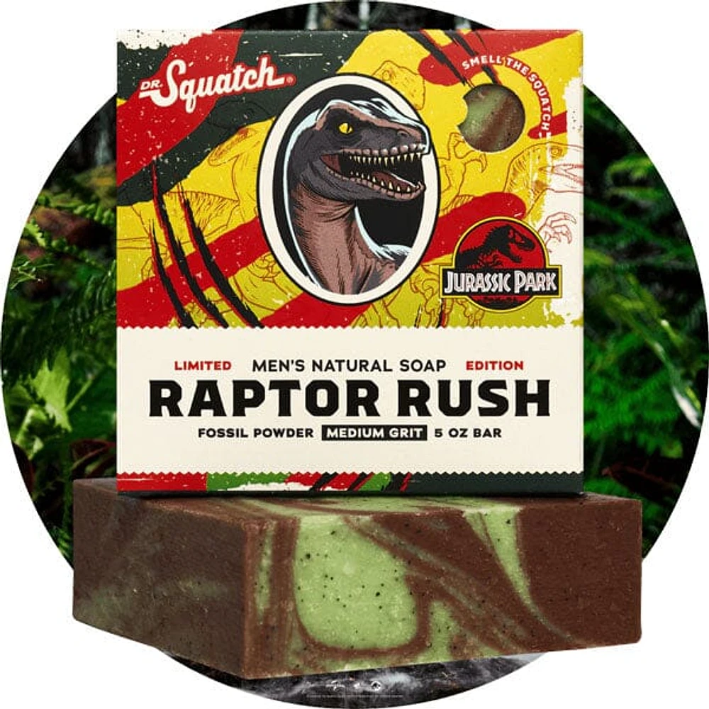 Dr. Squatch® Jurassic Park™ Raptor Rush All-Natural Bar Soap For Men ...